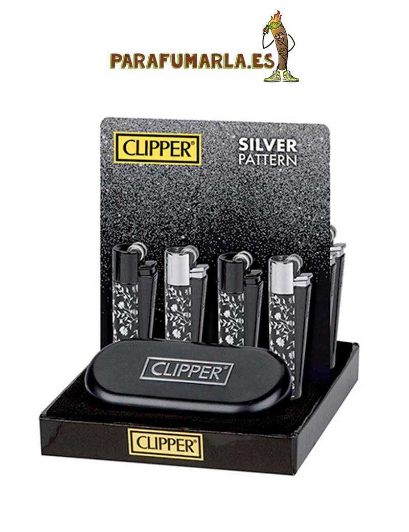 ⇨ Clipper Metal Micro Silver Pattern【Envío 24h】